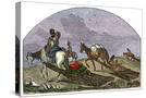 'Native Americans Traveling, with Travois Reached their Horses, circa ...