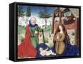 'Nativity scene, 15th century The Virgin Mary kneels in prayer before the infant Jesus' Giclee ...