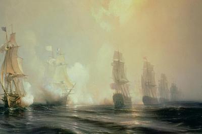 'Naval Battle in Chesapeake Bay, 3rd September 1781, 1848' Giclee Print ...