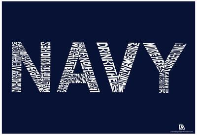 'Navy Anchors Aweigh Lyrics Poster' Photo | AllPosters.com