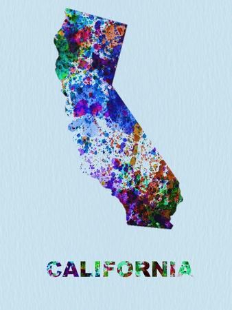 California Color Splatter Map Prints - NaxArt | AllPosters.com