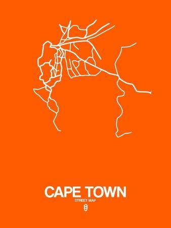 'Cape Town Street Map Orange' Prints - NaxArt | AllPosters.com