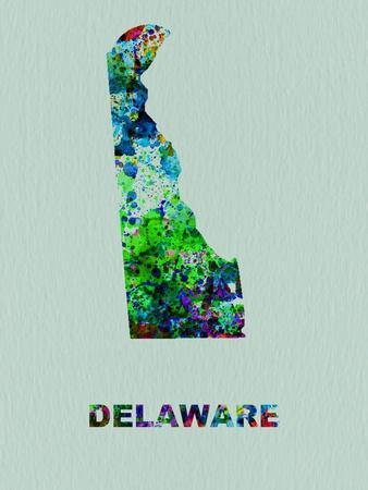 'Delaware Color Splatter Map' Prints - NaxArt | AllPosters.com