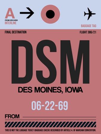 'DSM Des Moines Luggage Tag I' Posters - NaxArt | AllPosters.com