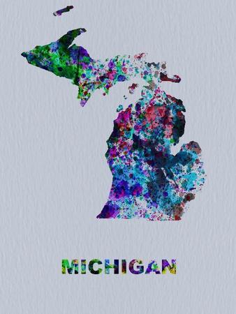 Michigan Color Splatter Map Art - NaxArt | AllPosters.com