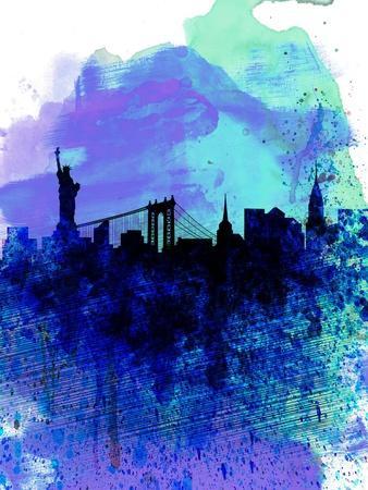 'New York Watercolor Skyline 2' Prints - NaxArt | AllPosters.com