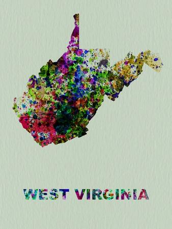 'West Virginia Color Splatter Map' Prints - NaxArt | AllPosters.com