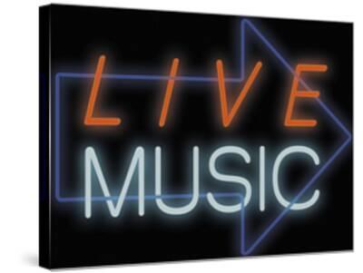 'Neon - Live Music' Stretched Canvas Print - Otto Gibb | AllPosters.com