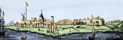 'New Amsterdam on Manhattan Island in the Mid-1600s' Giclee Print ...