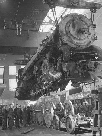 'New Locomotives Being Built in Main Shop' Photographic Print - Bernard ...