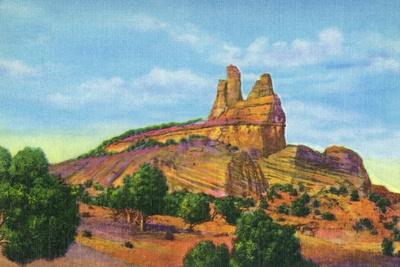'New Mexico, View of Navajo Church Rock near Gallup' Posters - Lantern ...
