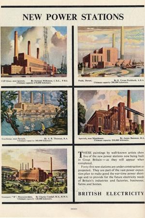 'New Power Stations, Advert for British Electricity, 1951' Giclee Print ...
