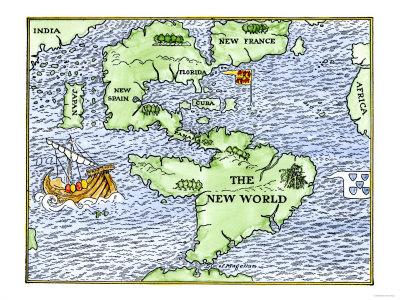 'New World Geography According to a Mapmaker of 1540' Giclee Print ...