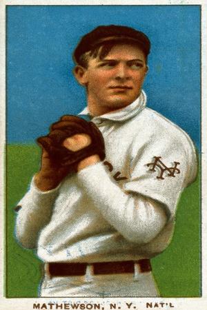 'New York City, NY, New York Giants, Christy Mathewson, Baseball Card ...