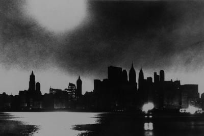 'New York City Skyline, During Blackout of November 9, 1965' Photo ...