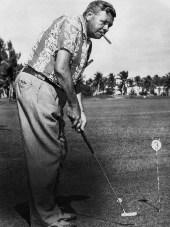 'New York Yankees. Retired Outfielder Babe Ruth Playing Golf, Late ...