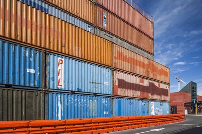 'New Zealand, South Island, Christchurch, cargo container buildings ...