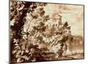 Nicolas Poussin (Landscape with trees and tower) Art Poster Print Photo ...