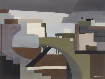 Precisionist Cityscape, 1950 (Oil on Canvas) Giclee Print - Niles ...