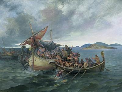 The Battle of Svolder Giclee Print - Nils Bergslien | AllPosters.com