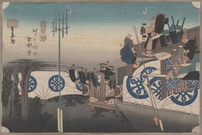 'No. 48 'Seki: Early Departure from the Honjin' from 53 Stations of the ...