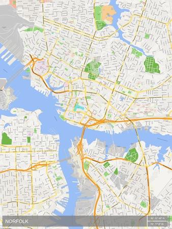 'Norfolk, United States of America Map' Prints | AllPosters.com