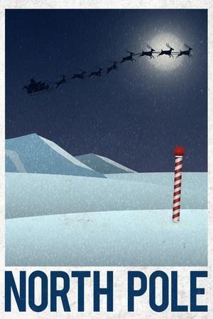 North Pole Retro Travel Poster Prints AllPosters