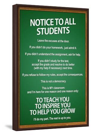 'Notice to all Students Classroom Rules Poster' Prints | AllPosters.com