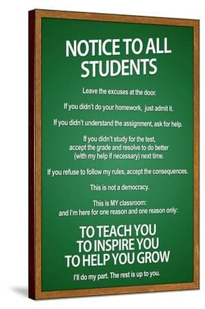 'Notice to all Students Classroom Rules' Posters | AllPosters.com