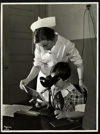 'Nurse and a Visually Impaired Girl at the Clinic of the New York ...