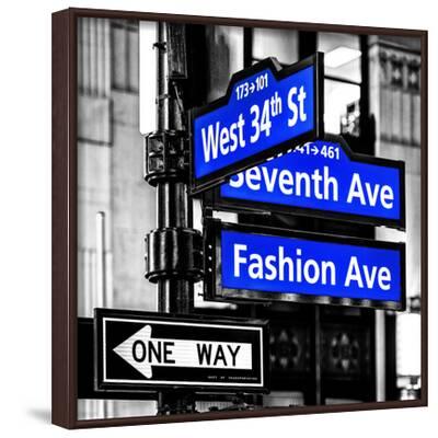 'NYC Street Signs in Manhattan by Night - 34th Street, Seventh Avenue ...