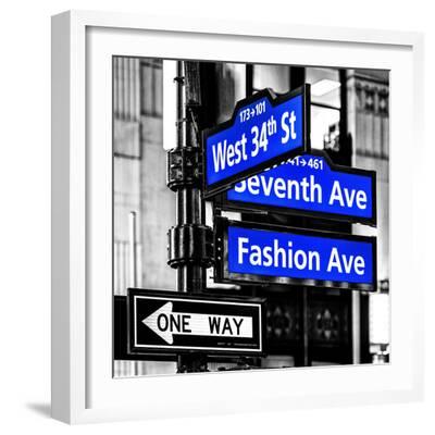 'NYC Street Signs in Manhattan by Night - 34th Street, Seventh Avenue ...