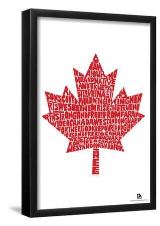 'O Canada Lyrics Maple Leaf Poster' Print | AllPosters.com