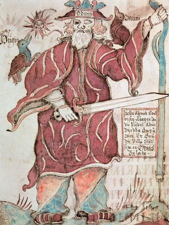 'Odin, with His Two Crows, Hugin and Munin' Giclee Print | AllPosters.com