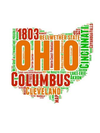 'Ohio Word Cloud Map' Poster - NaxArt | AllPosters.com
