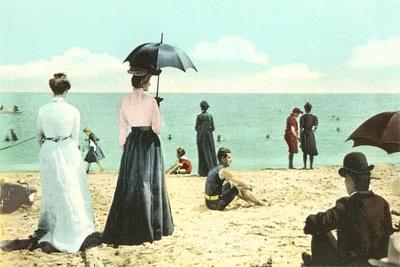 'Old Fashioned Beach Scene' Print | AllPosters.com