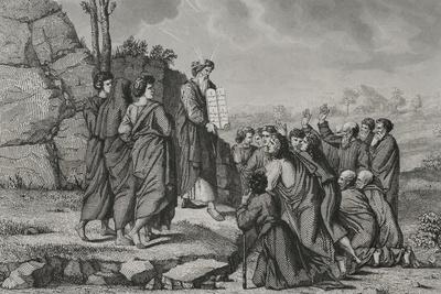 Old Testament, Moses When Descending from Mount Sinai with the Tablets ...