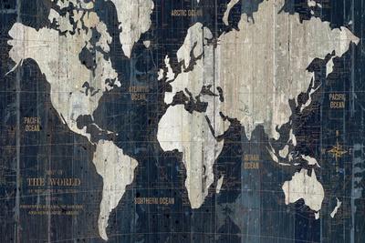 'Old World Map Blue' Posters - Wild Apple Portfolio | AllPosters.com