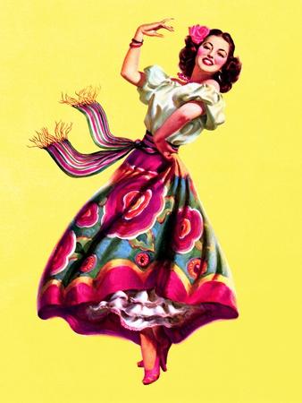 'Ole! Dancing Pin-Up c1940s' Poster - Art Frahm | AllPosters.com