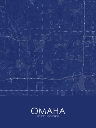 'Omaha, United States of America Blue Map' Poster | AllPosters.com