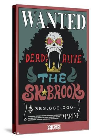 'One Piece - Brook Wanted Poster' Stretched Canvas Print | AllPosters.com