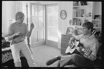 Brothers Beau Bridges and Jeff Bridges Writing a Song, 1969 (B/W Photo ...