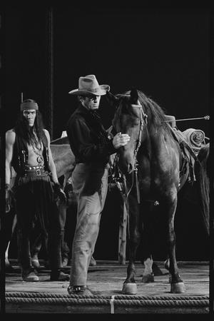 Gregory Peck with Horse on the Set of 'Mackenna's Gold', 1969 (B/W ...