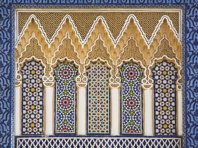 'Ornate Detail With Coloured Tiles, Royal Palace, Fez-El-Jedid, Fez ...