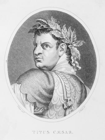 'Oval Illustrated Portrait of Titus Caesar' Giclee Print | AllPosters.com