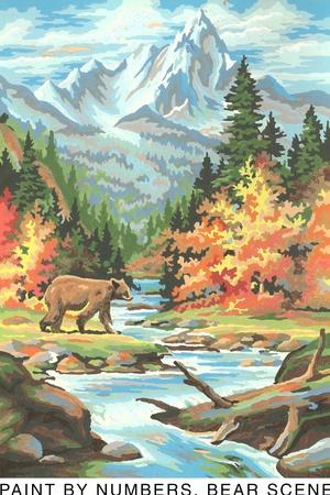 'Paint by Numbers, Bear Scene' Giclee Print - Found Image Press ...