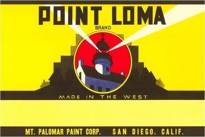 'Paint Label, Point Loma, with Cabrillo Lighthouse, San Diego' Prints ...