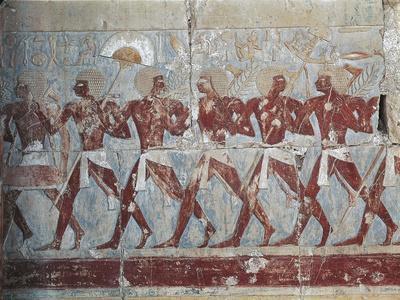 'Painted Relief of Punt Expedition at Temple of Hatshepsut' Giclee ...