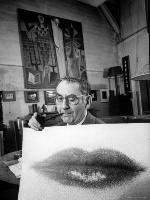 'Painter Photographer Man Ray Holding Up "Lips" Print, Winking at ...