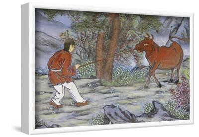 'Painting of catching the Ox, from the ten Ox Herding Pictures of Zen ...